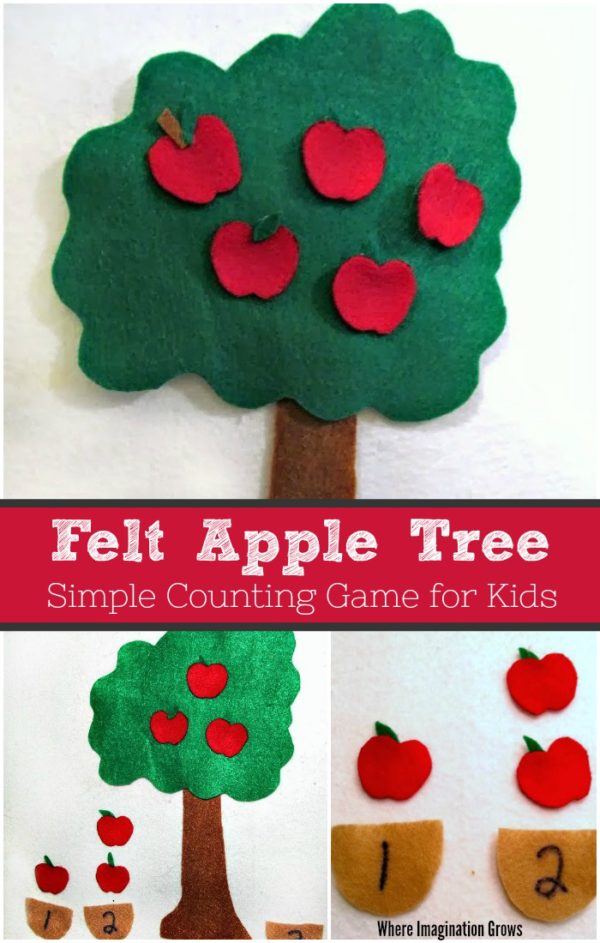 Felt Board Apple Tree Counting Game for Toddlers - Where Imagination Grows