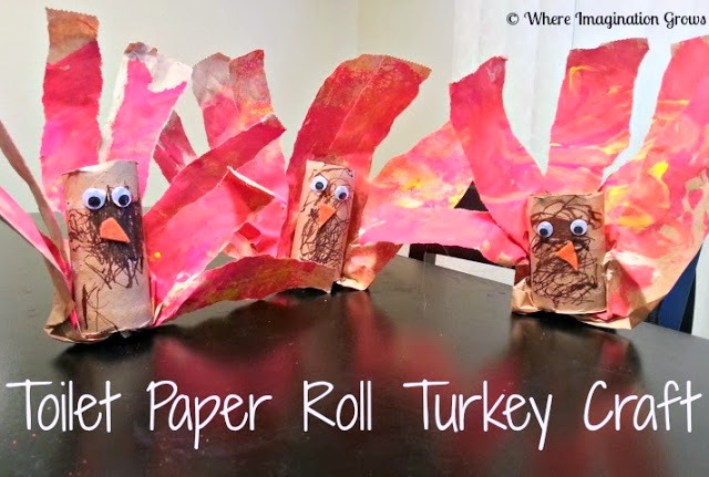 Easy Toilet Paper Roll Turkey Craft for Thanksgiving