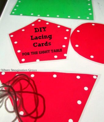 Fine Motor Activities for Toddlers: DIY Light Table Lacing Cards ...