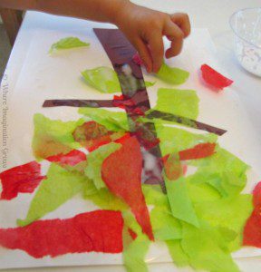 Tissue Paper Tree Collages - Where Imagination Grows