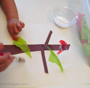 Tissue Paper Tree Collages - Where Imagination Grows