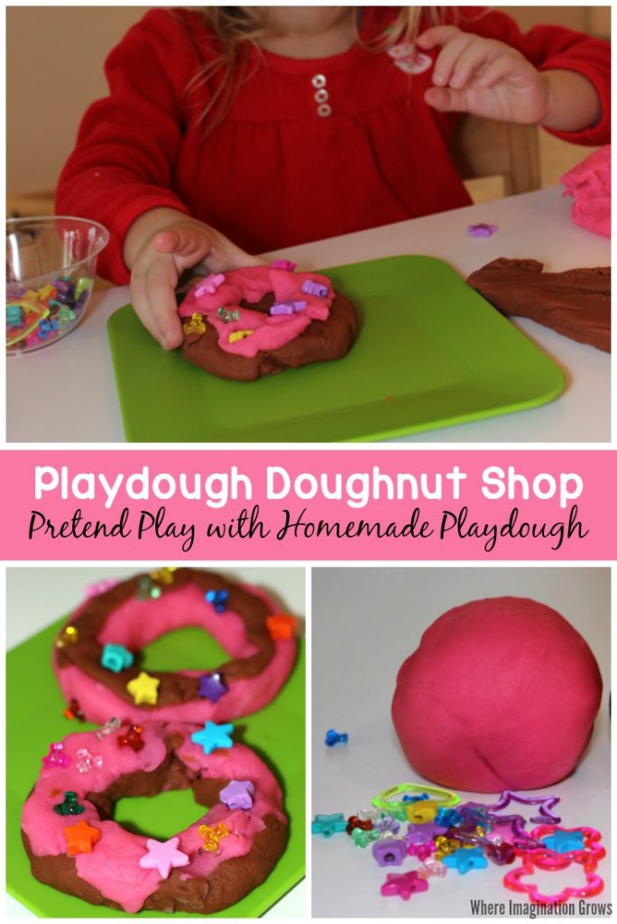 Doughnut Shop Pretend Play With Homemade Playdough - Where Imagination ...