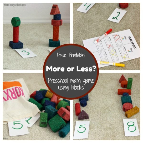 More or Less? Preschool Math with Blocks - Where Imagination Grows
