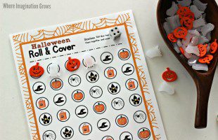 Free Preschool Roll & Cover Halloween Math Game - Where Imagination Grows