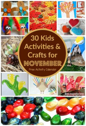 30 Days of Kids Activities for November! Free Activity Calendar - Where ...