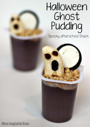 Ghost Pudding Halloween Snacks for Kids - Where Imagination Grows