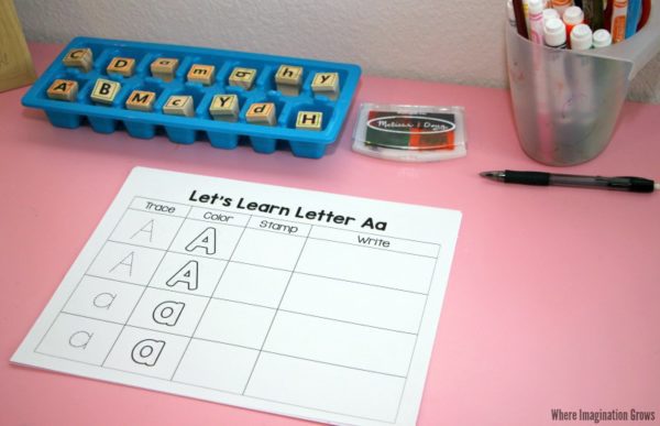 Trace, Color, Stamp & Write - ABC Printable for Kids - Where ...