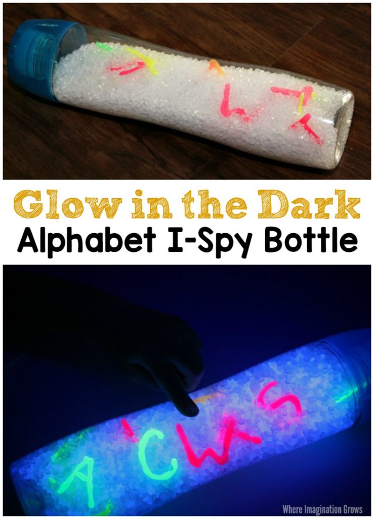 Glowing ABC I-Spy Discovery Bottle Game - Where Imagination Grows