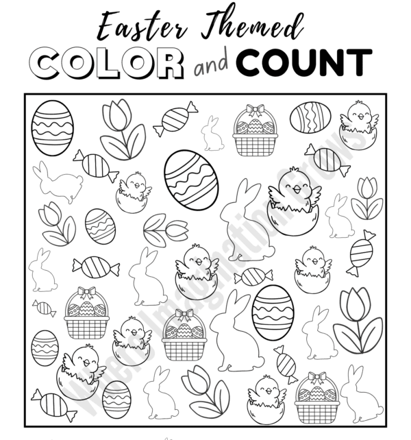 Easter Color and Count Printable for Preschoolers - Where Imagination Grows